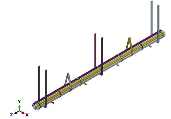 Transport Simulation of Steel Rod Bundles in Abaqus