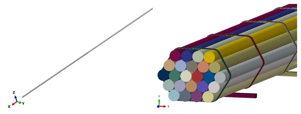 Transport Simulation of Steel Rod Bundles in Abaqus