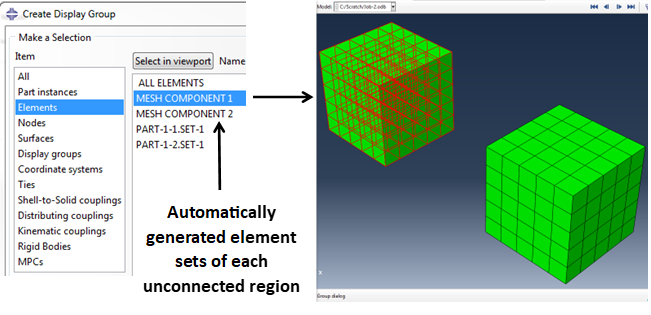 Visualizing Unconnected Regions in Abaqus Models