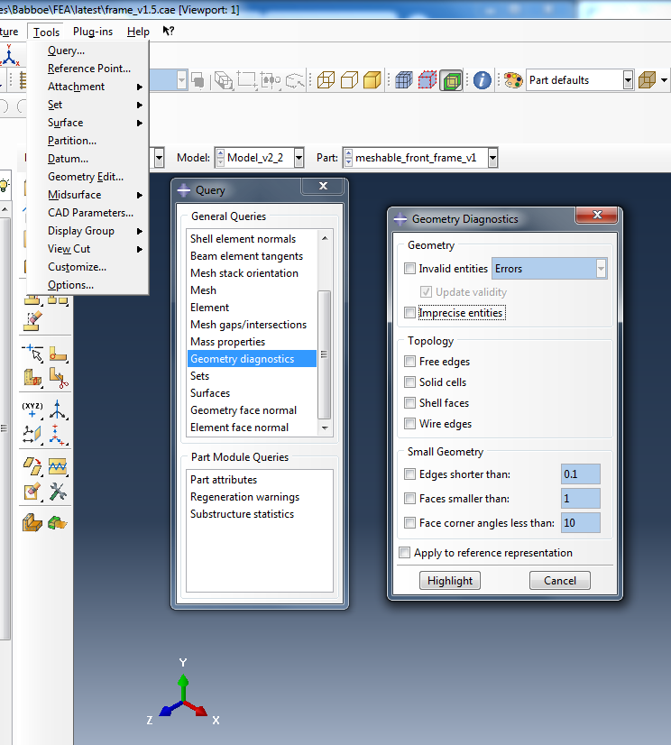 Geometry Operations in Abaqus