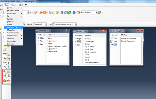 Geometry Operations in Abaqus