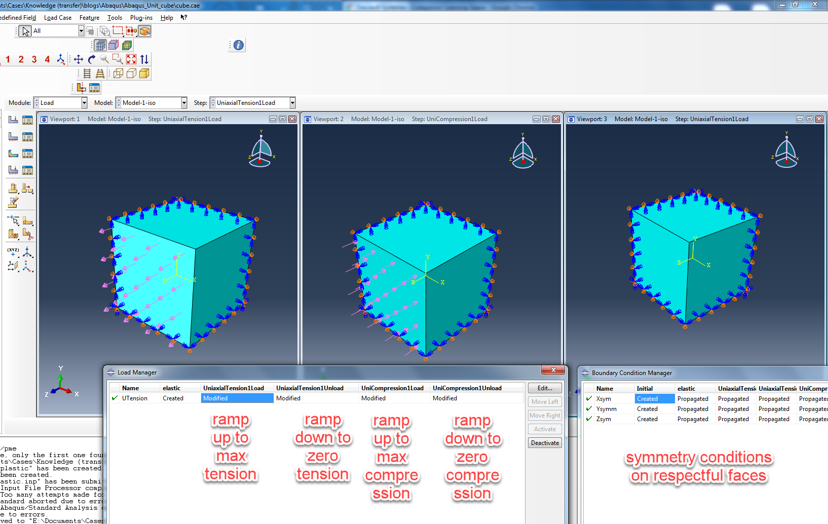 Abaqus Hardening Laws on Single Element Model