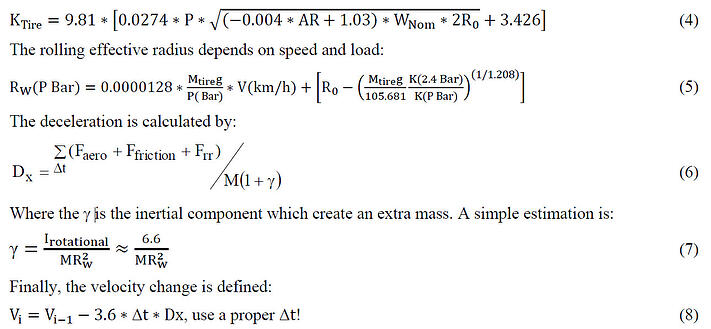 Calculating Rolling Resistance with a Parametrical Equation