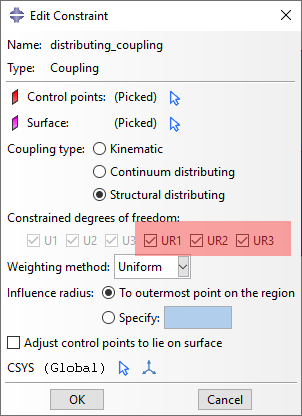 Kinematic vs Distributed Coupling Constraints in Abaqus